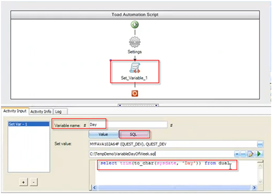 Toad Data Point Automation Series : Blog #12 – Variables Toad Data Point Automation Series : Blog #12 – Variables