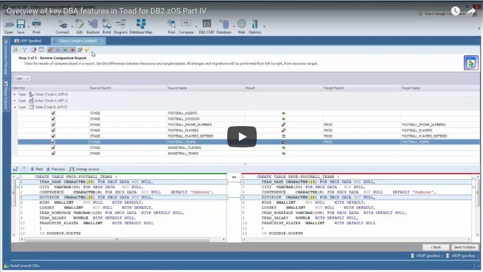 Overview Of Key Dba Features In Toad For Db2 Zos Part Iv 