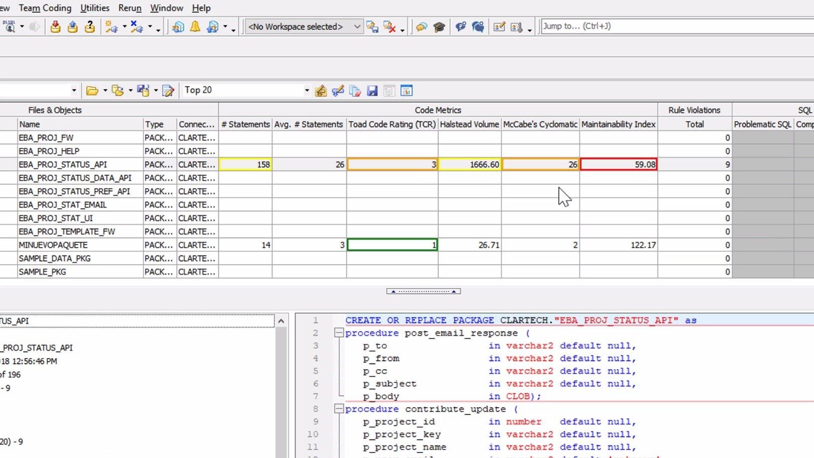 Analizando Código con la Herramienta de Análisis del Toad for Oracle “Code Analysis”