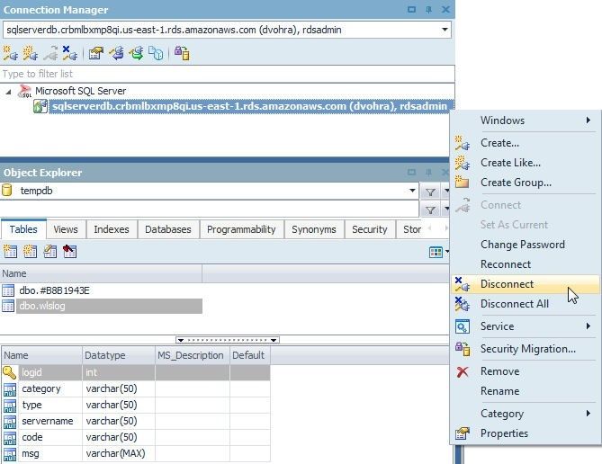 Using Toad for SQL Server with AWS RDS