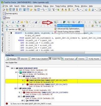 Quick and Easy SQL Optimization with Toad for Oracle