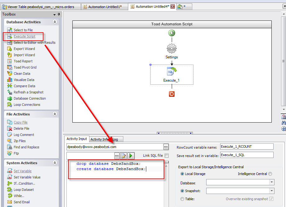 Toad Data Point Automation Series: Blog #9 – Execute Script