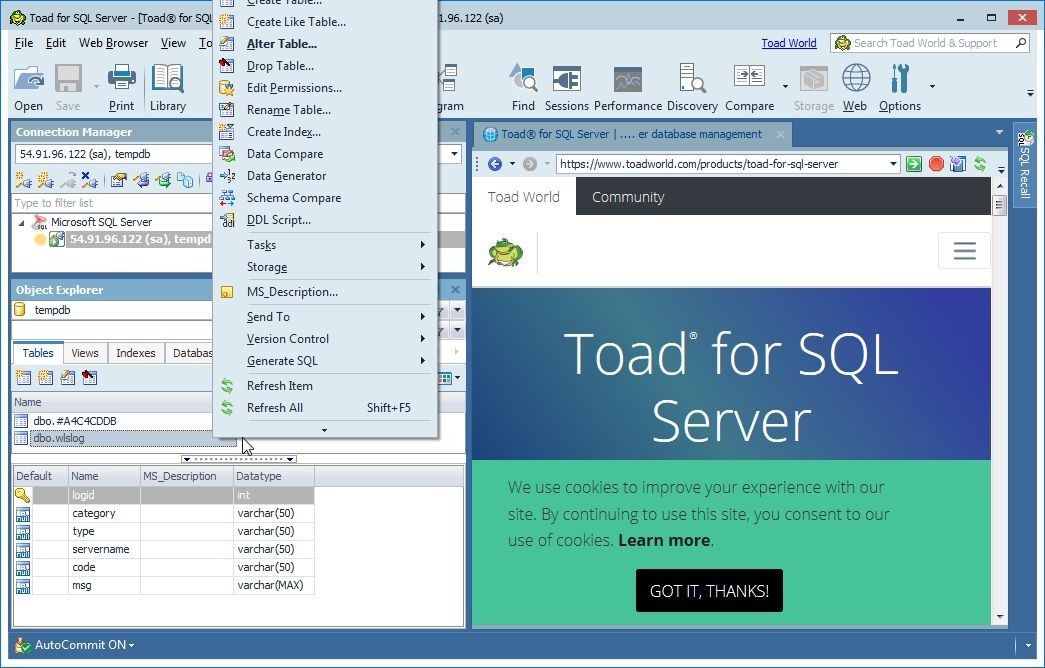 Using Toad for SQL Server with AWS Fargate - 2