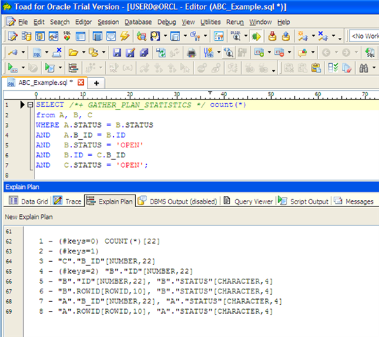 Toad Explain Plan Advanced Options