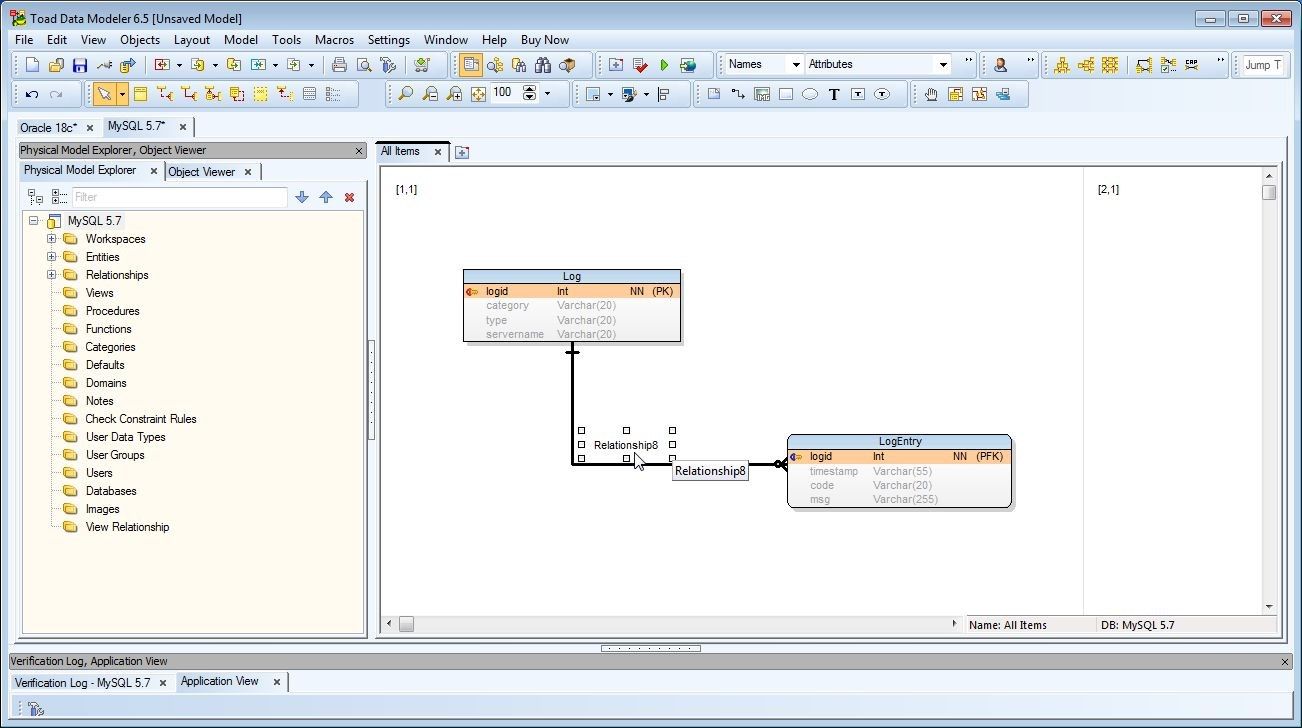 Using Toad Data Modeler with Toad Edge for MySQL 5.x - I