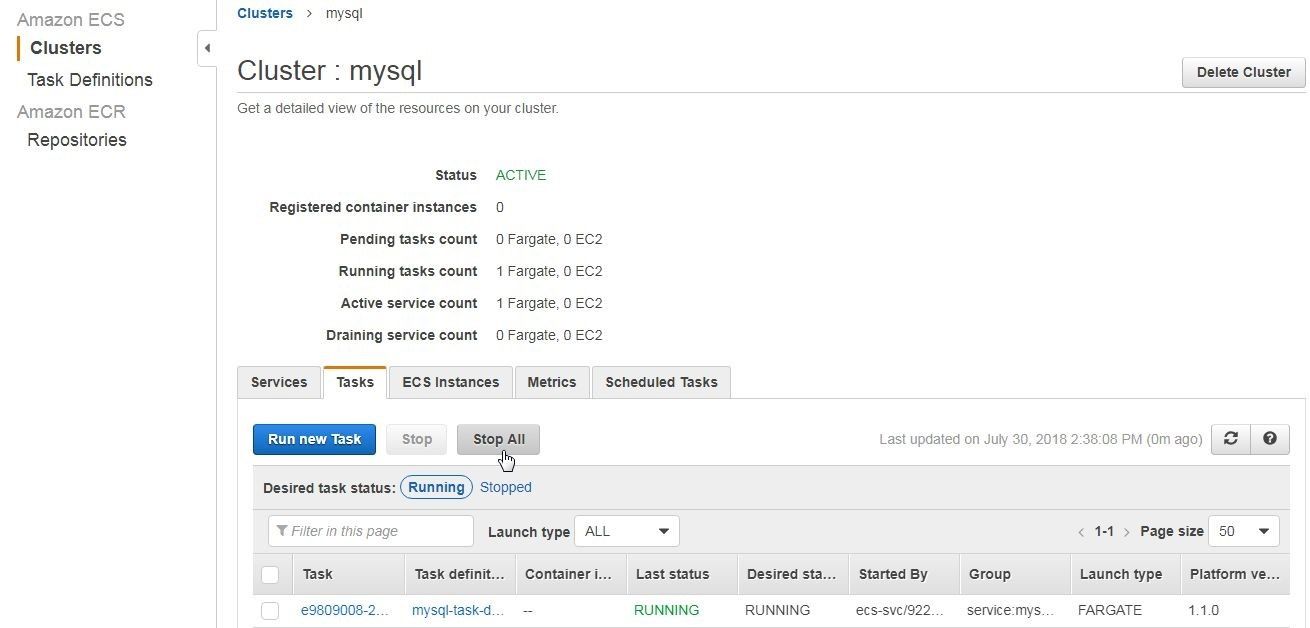 Using Toad Edge for MySQL with ECS on Fargate