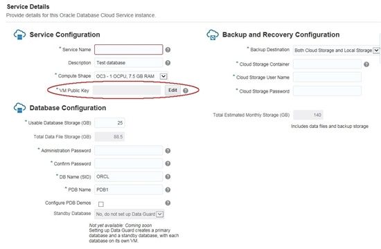 How to create an Oracle Cloud Database