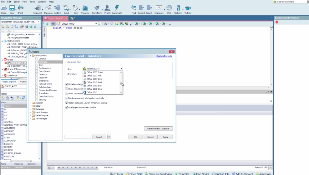 Changes in Toad Data Point user interface