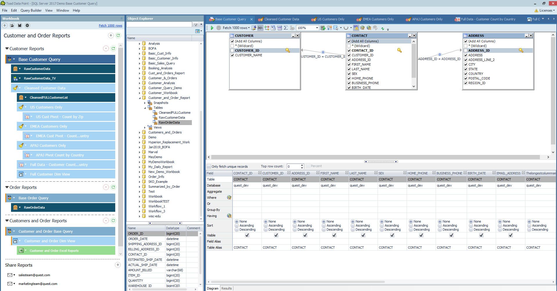 Guide to using Toad Data Point Workbook Guide to using Toad Data Point Workbook